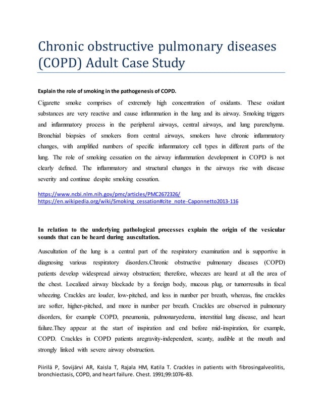 Adult case study Chronic obstructive pulmonary diseases (copd) | DOCX ...