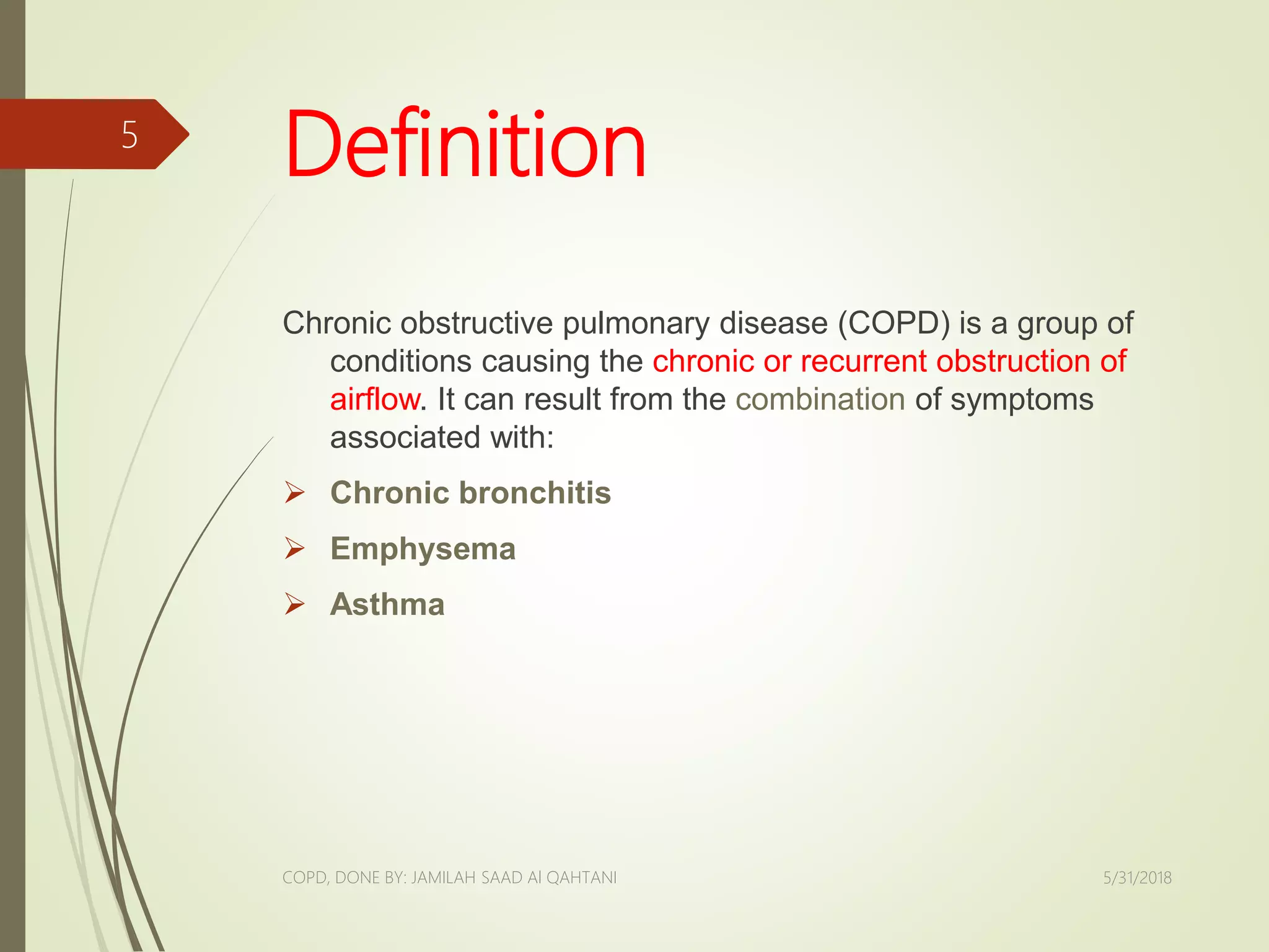 Chronic obstructive pulmonary disorder (copd) | PPTX