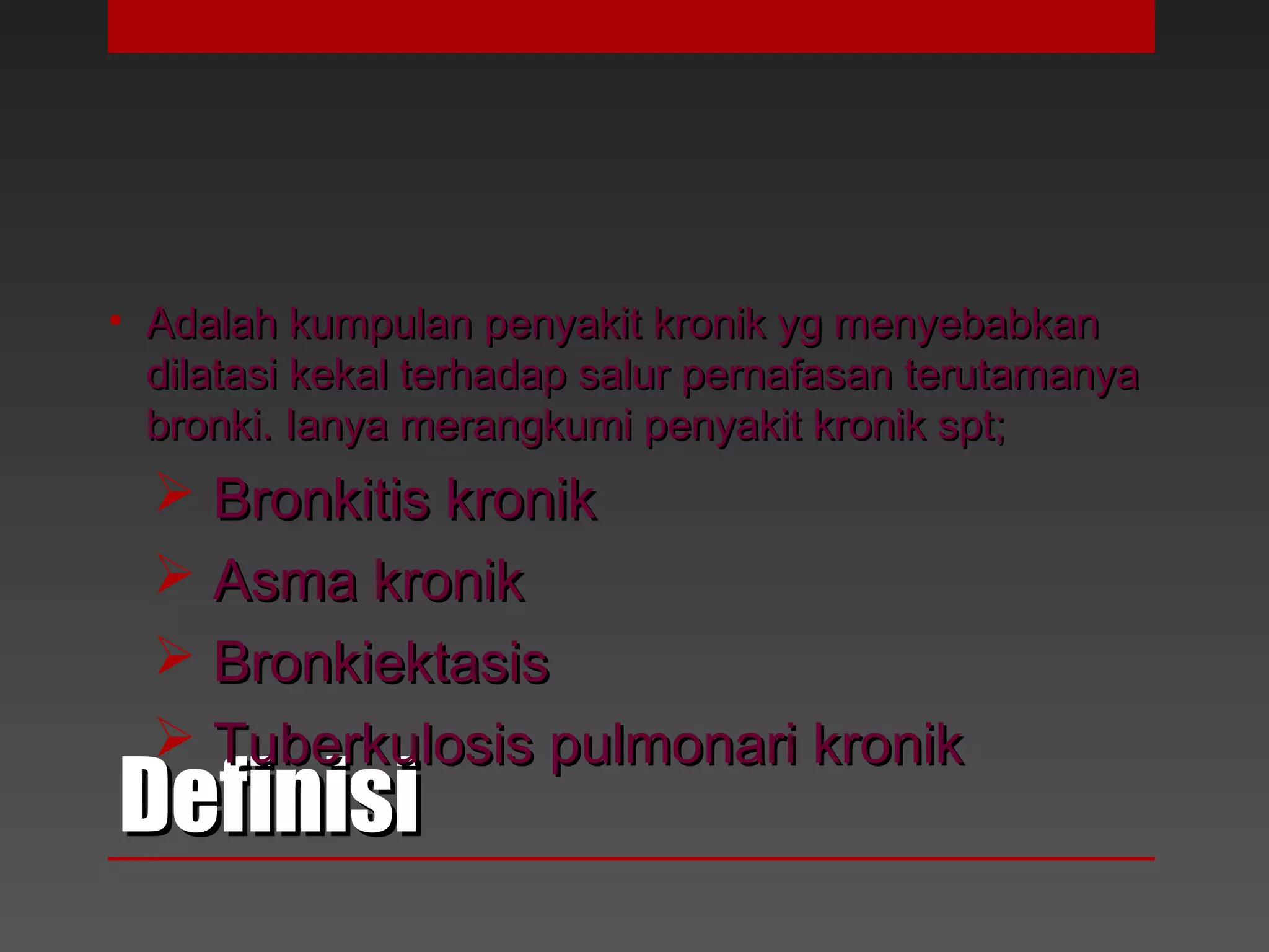CHRONIC OBTRUCTIVE PULMONARY DISEASE (COPD) | PPT