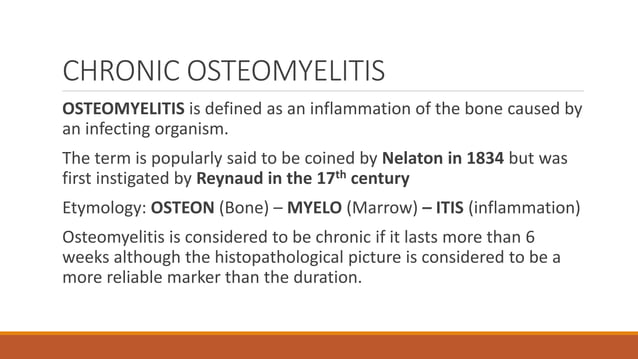 Chronic osteomyelitis seminar and case report ortho patho | PPTX | Bone and Joint Conditions ...
