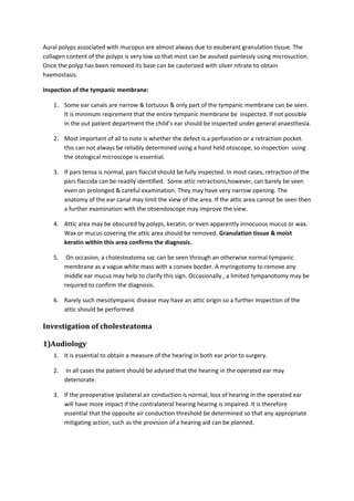Chronic otitis media in childhood | DOC | Ear, Nose and Throat ...