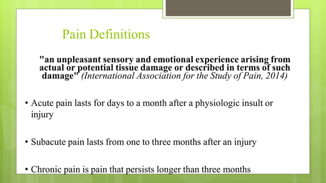 Chronic Pain management presentation ppt | PPTX | Brain and Nervous ...