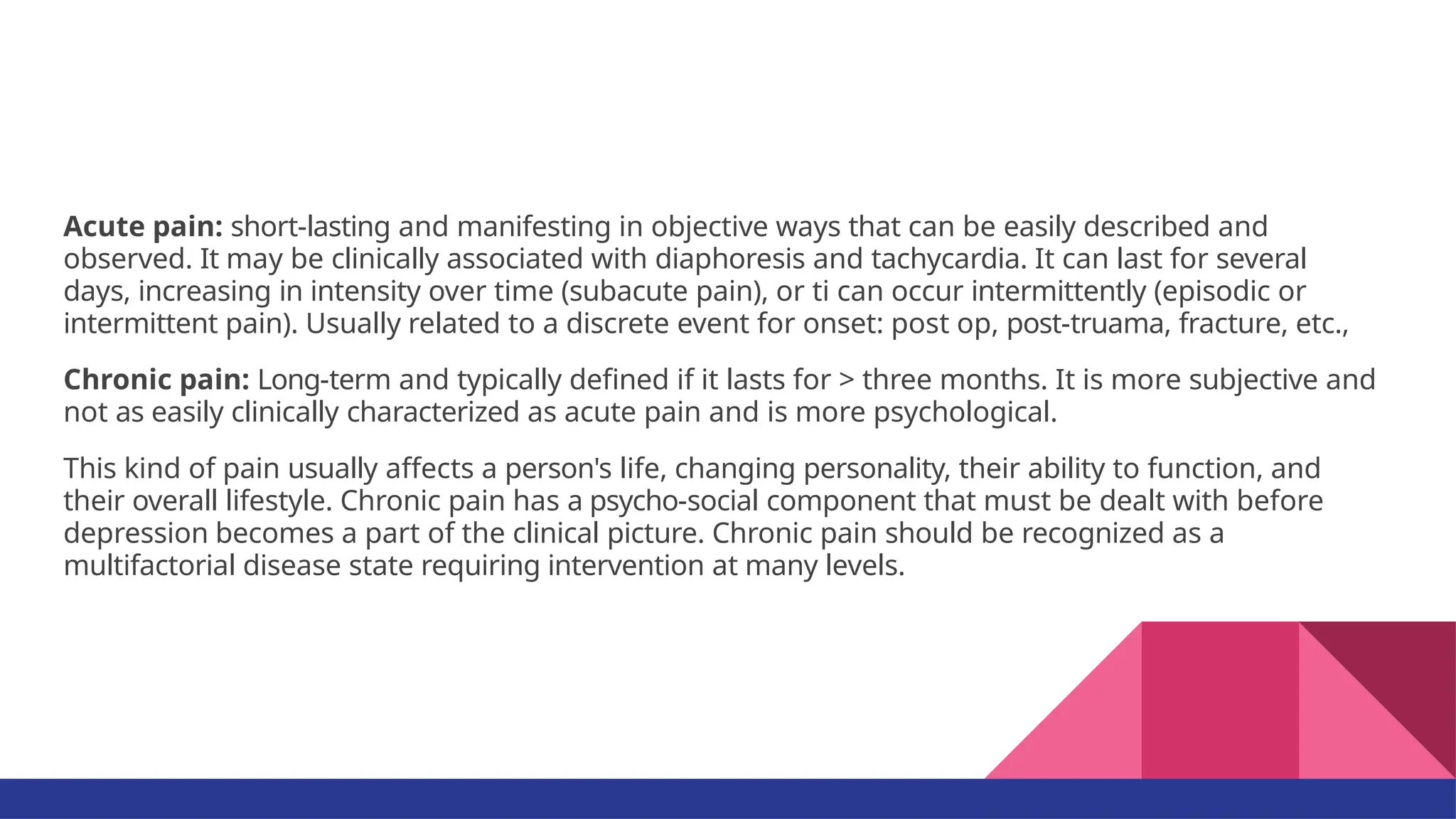 chronic pain management in various conditions | PPTX