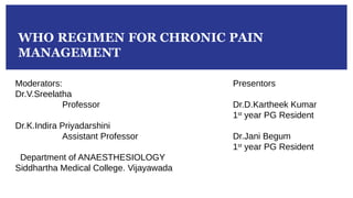 chronic pain management in various conditions | PPTX