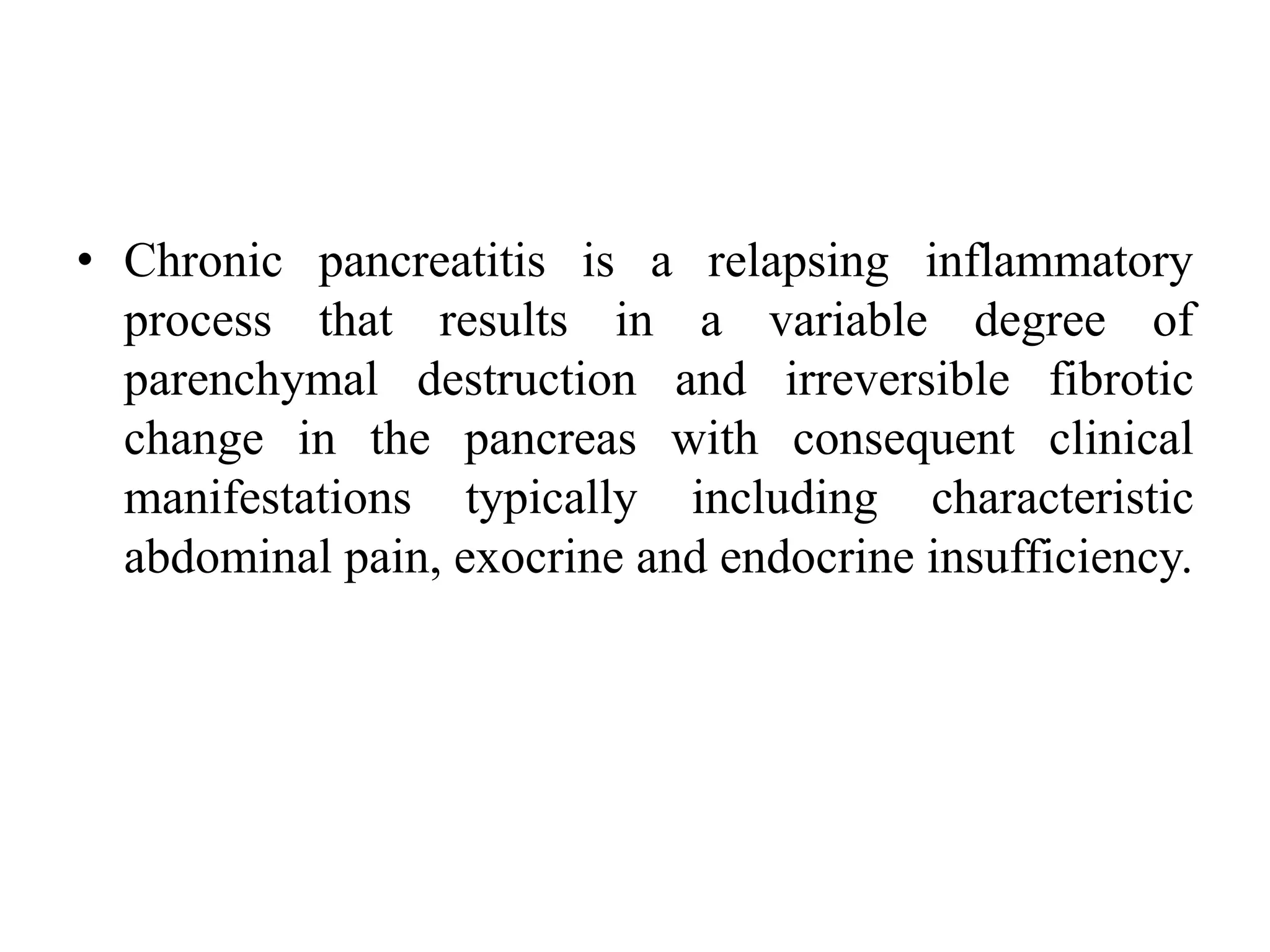 Chronic pancreatitis | PPTX