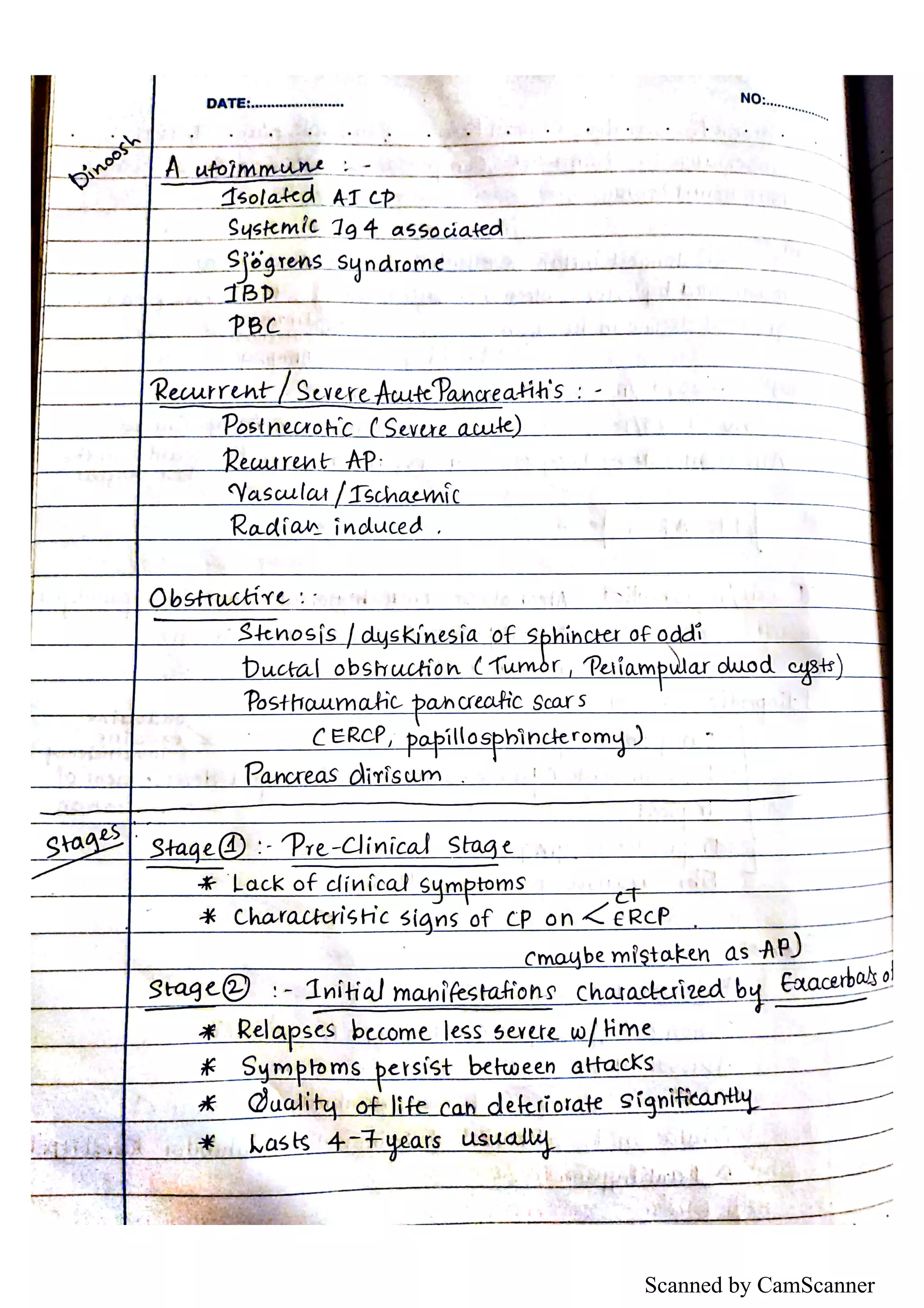 Chronic Pancreatitis - Etiology, Classification, Clinical symptoms ...