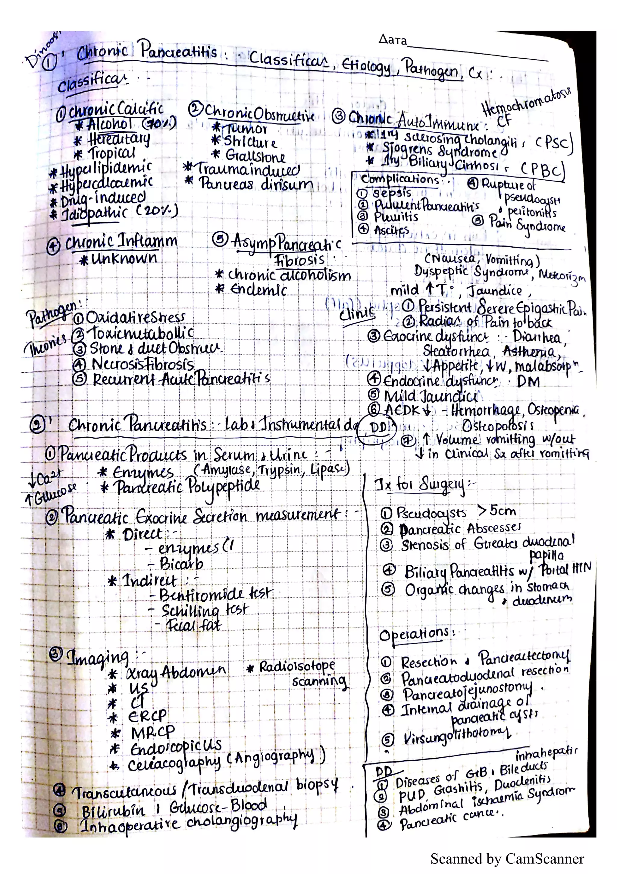 Chronic Pancreatitis - Etiology, Classification, Clinical symptoms ...