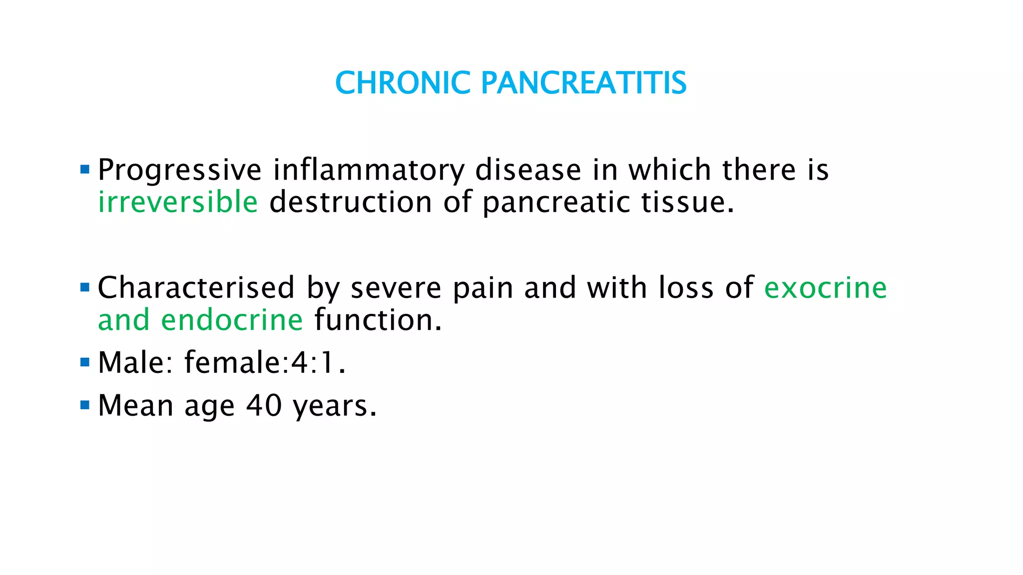 Chronic pancreatitis | PPTX