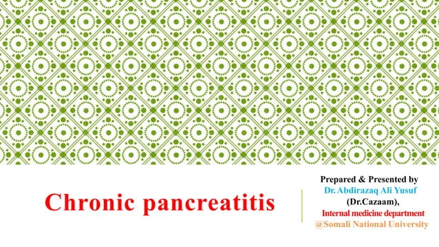 Chronic pancreatitis | PPT