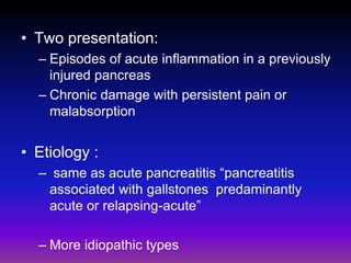 chronic pancreatitis.ppt | Digestive Disorders | Diseases and Conditions