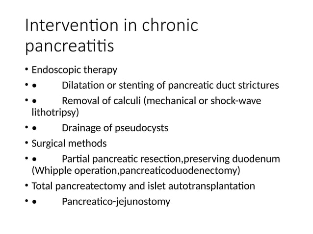 CHRONIC PANCREATITIS(internal medicine). | PPT