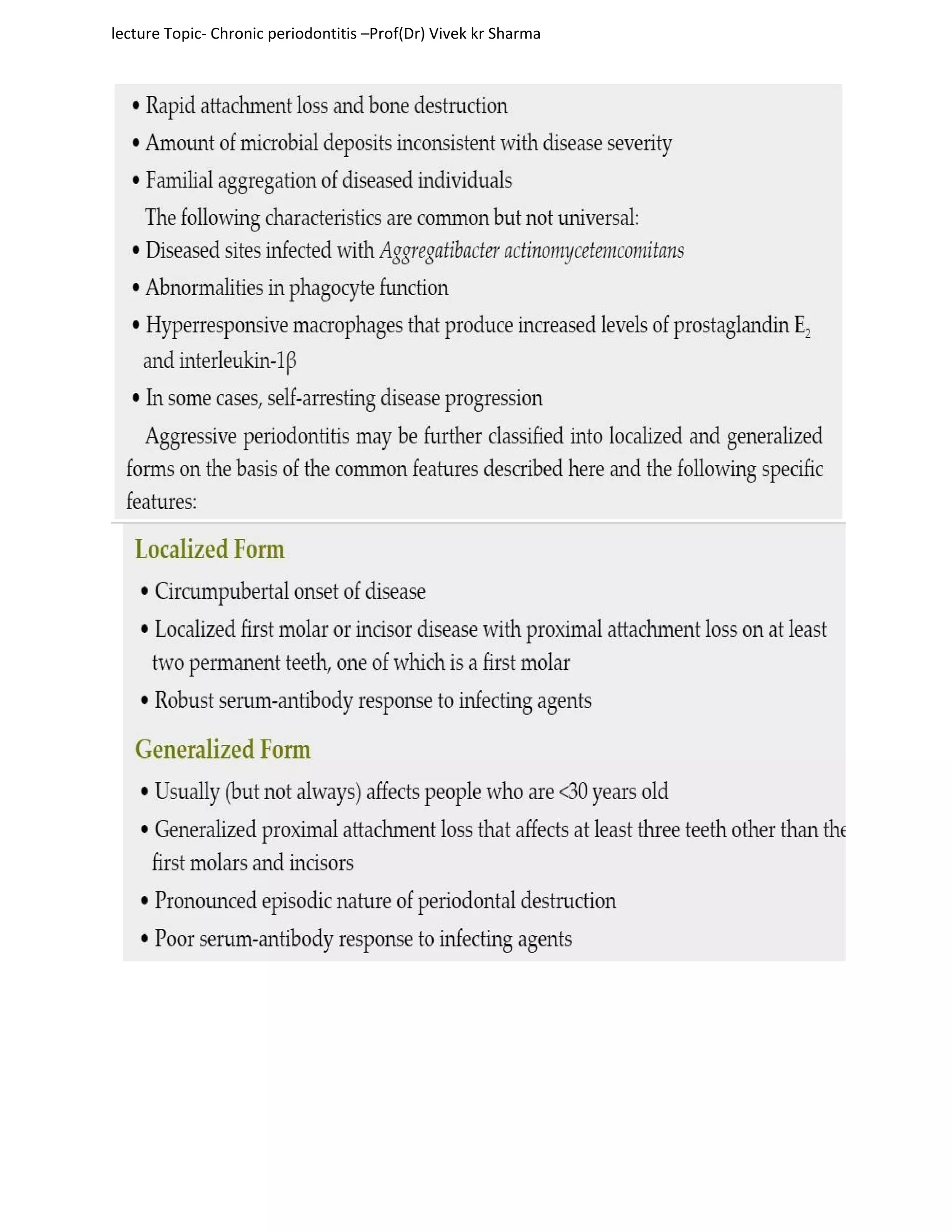 Chronic periodontitis | PDF | Dental Health | Diseases and Conditions
