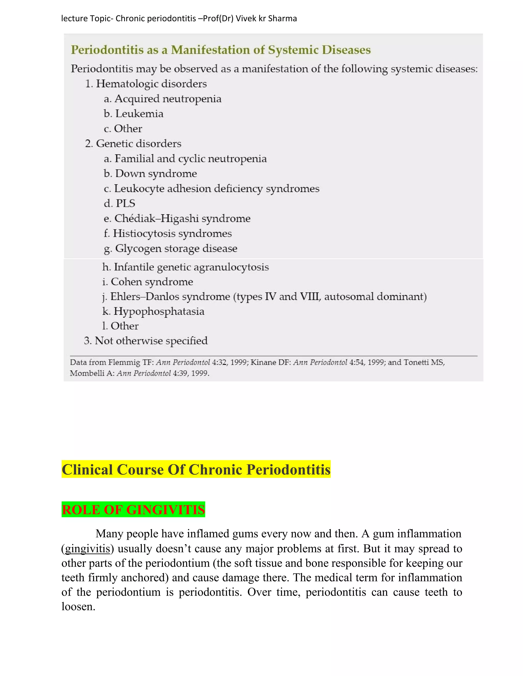 Chronic periodontitis | PDF
