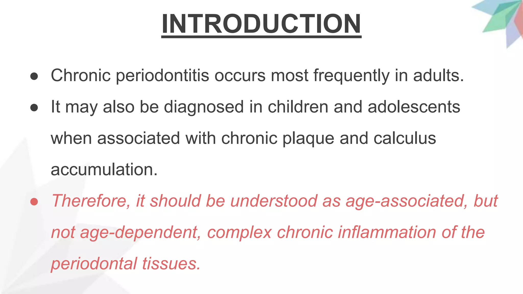 Chronic periodontitis | PPTX | Dental Health | Diseases and Conditions