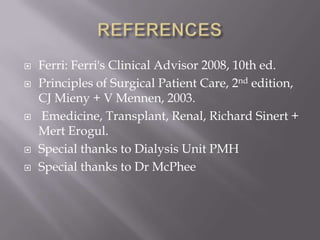 Chronic renal failure, surgical management | PPTX