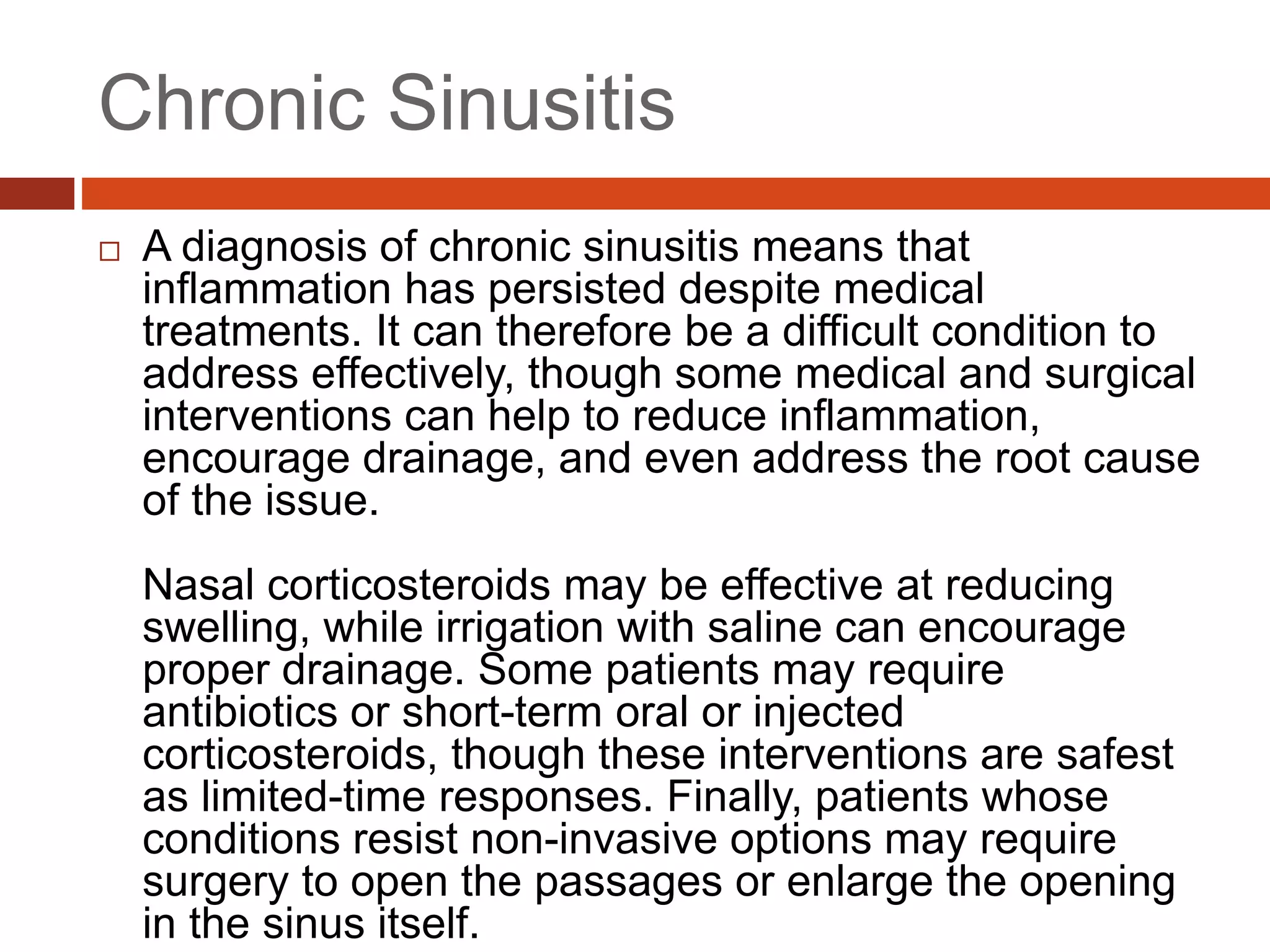 Chronic Sinusitis - A Basic Introduction | PPTX