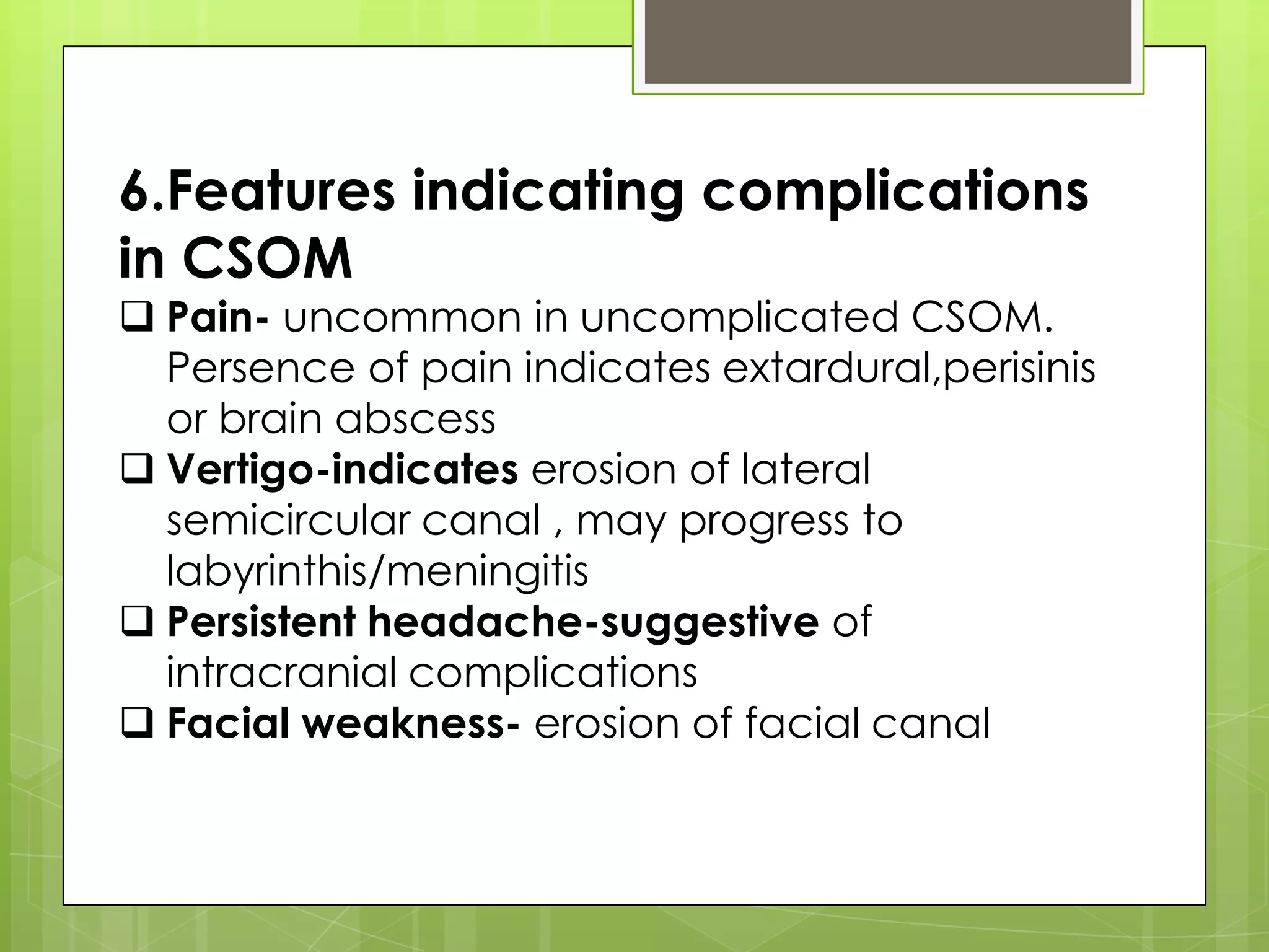 Chronic suppurative otitis media | PPTX