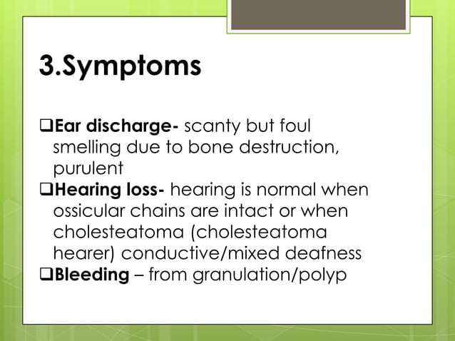 Chronic suppurative otitis media | PPTX | Ear, Nose and Throat Conditions | Diseases and Conditions