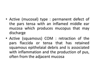 Chronic suppurative otitis media (csom) | PPTX