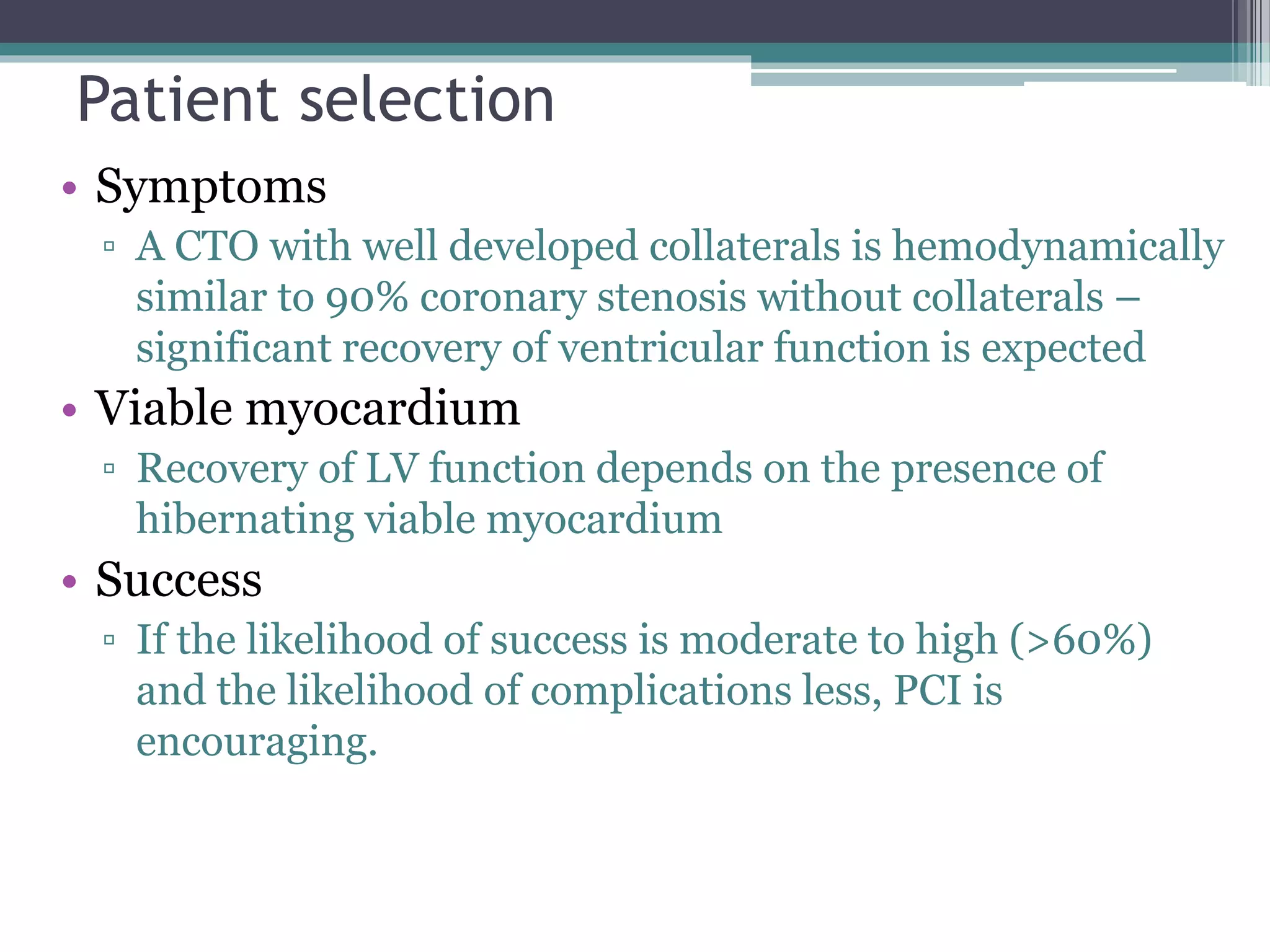 Chronic total occlusion pci | PPTX