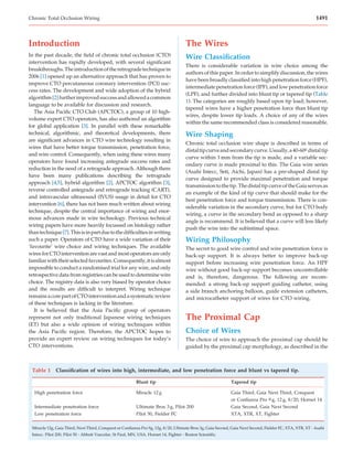 Chronic total occlusion wiring | PDF