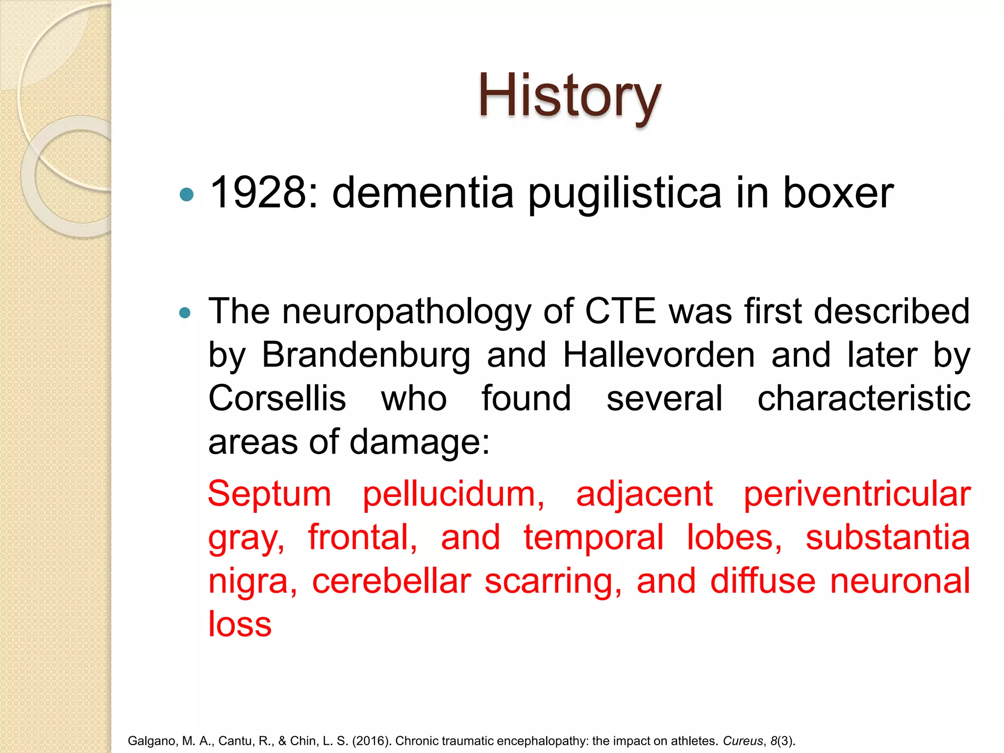 Chronic Traumatic Encephalopathy in Sports | PPTX