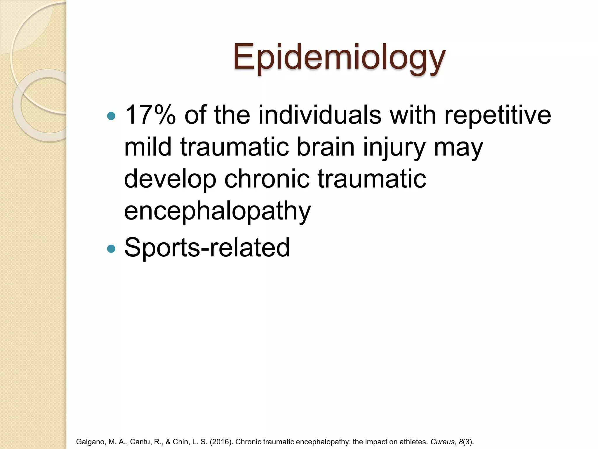Chronic Traumatic Encephalopathy in Sports | PPTX
