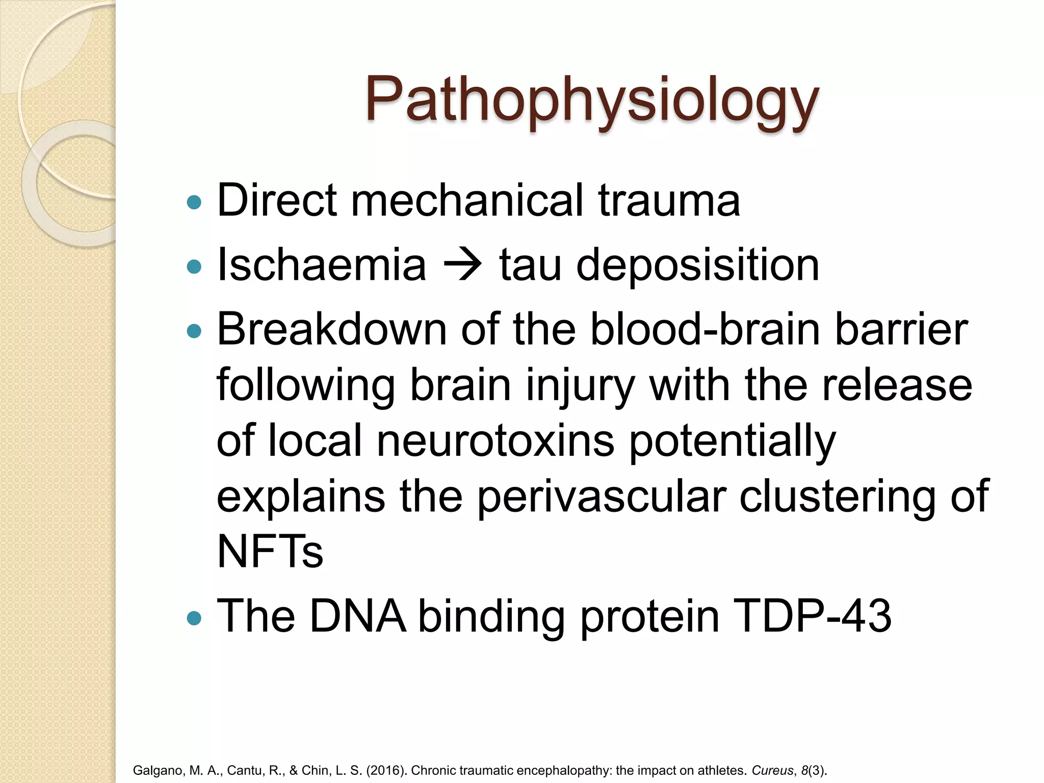 Chronic Traumatic Encephalopathy in Sports | PPTX
