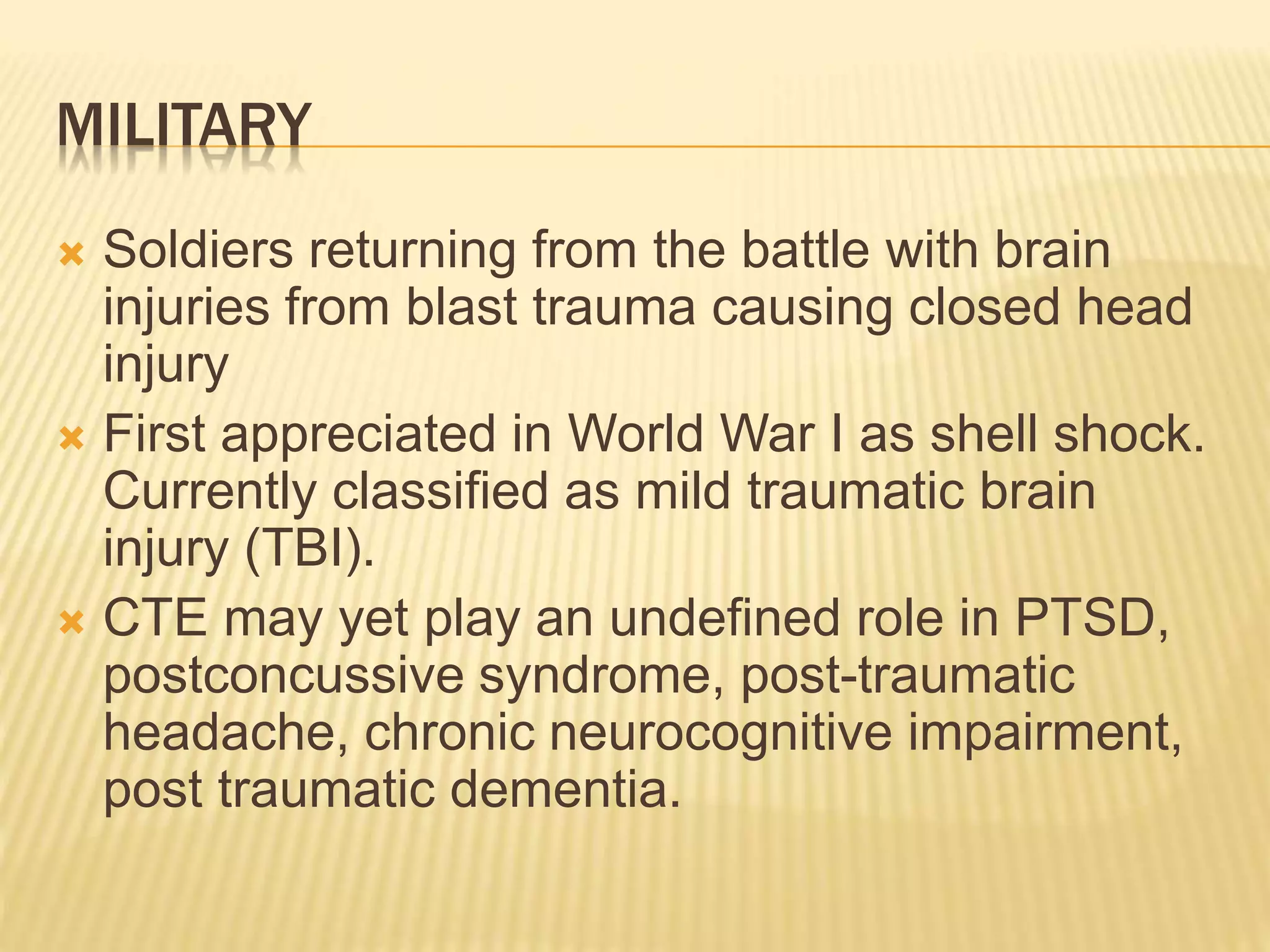 Chronic Traumatic Encephalopathy | PPTX