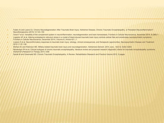 Chronic Traumatic Encephalopathy | PPTX