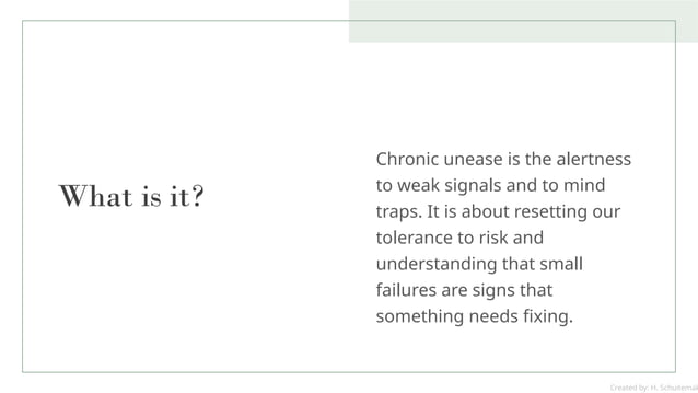 Chronic Unease in the worklplace to improve safety | PPTX | Science