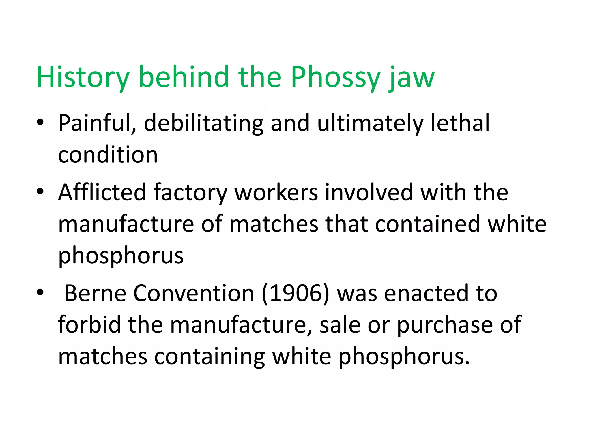 Chronic white phosphorus poisoning | PPTX
