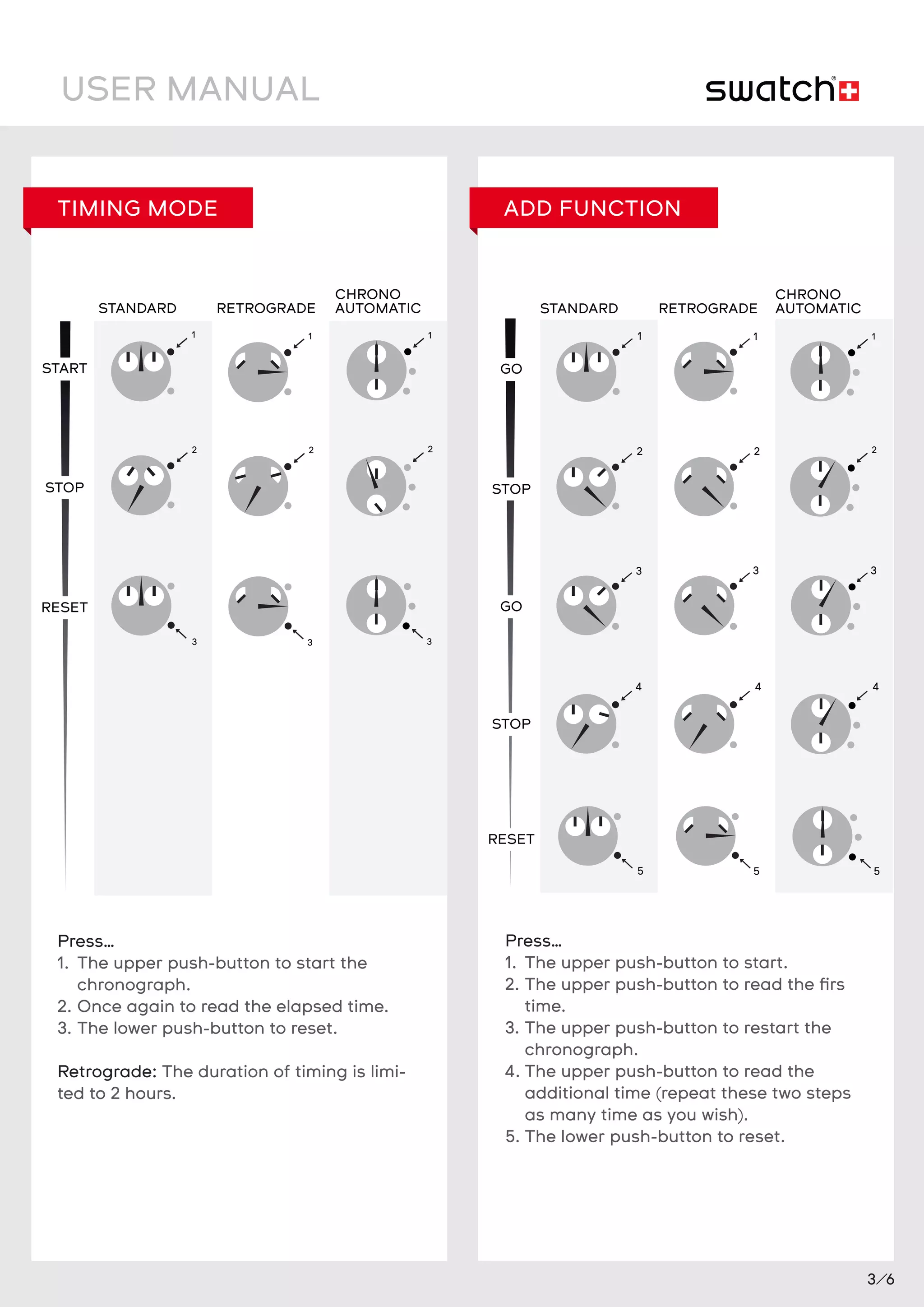 Swatch Chrono watch manual | PDF