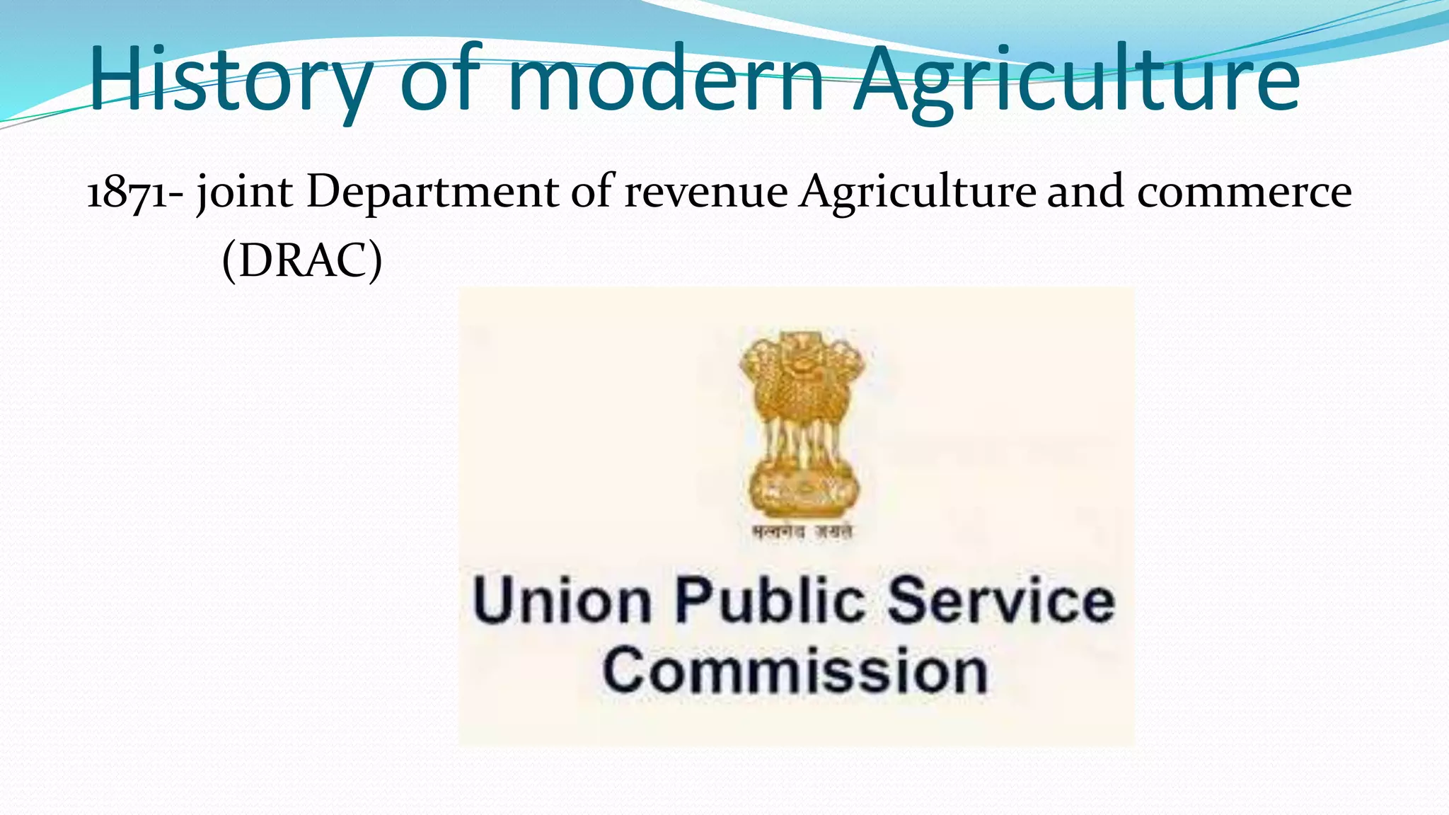 Agriculture Chronology development in india | PPTX