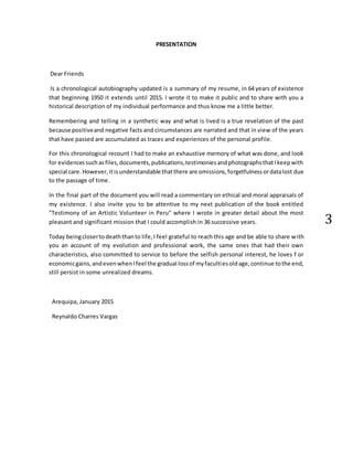 Chronological Autobiography of Reynaldo Charres Vargas | PDF