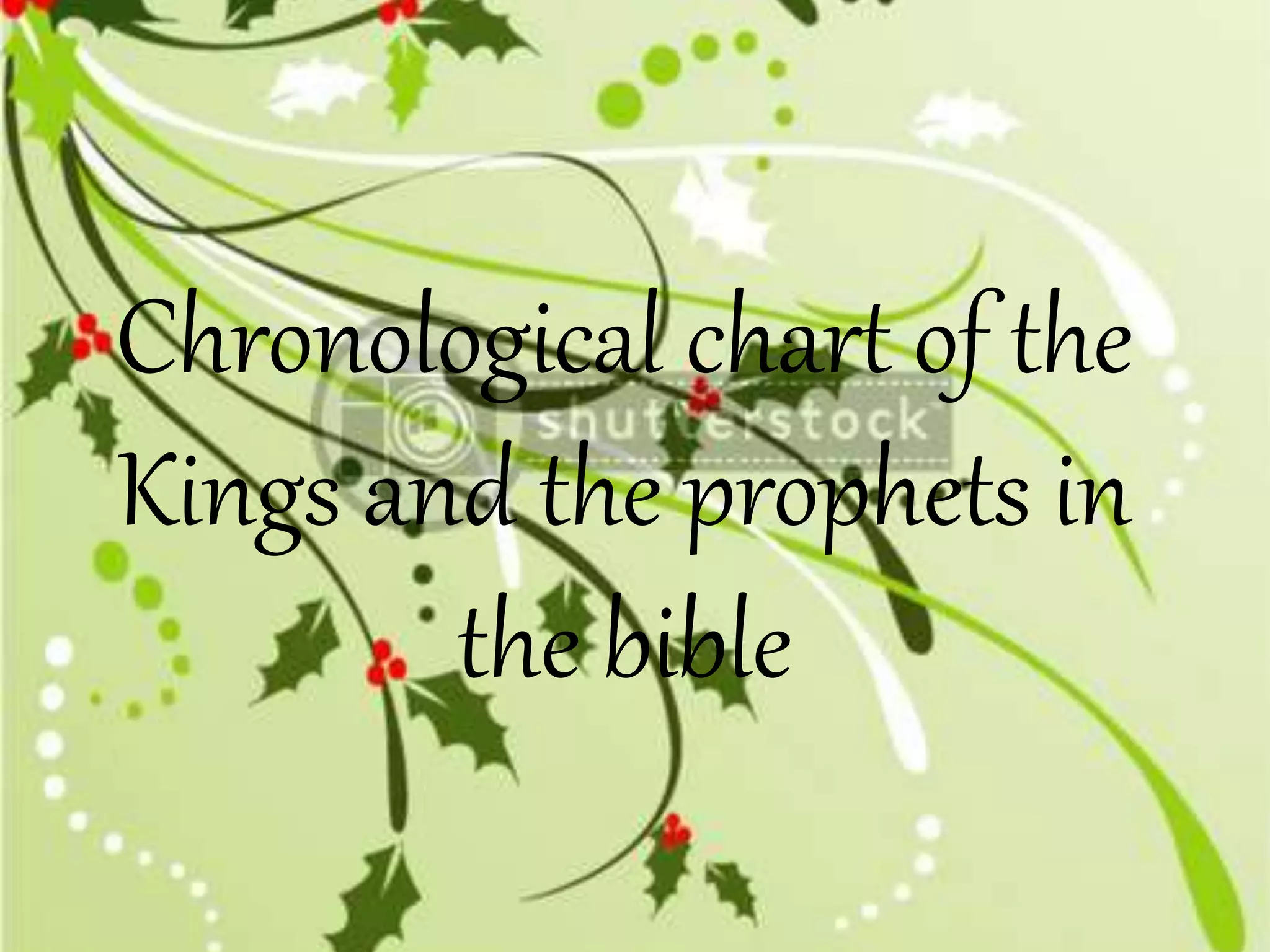 Chronological chart of Kings and Prophets in the Bible | PPTX