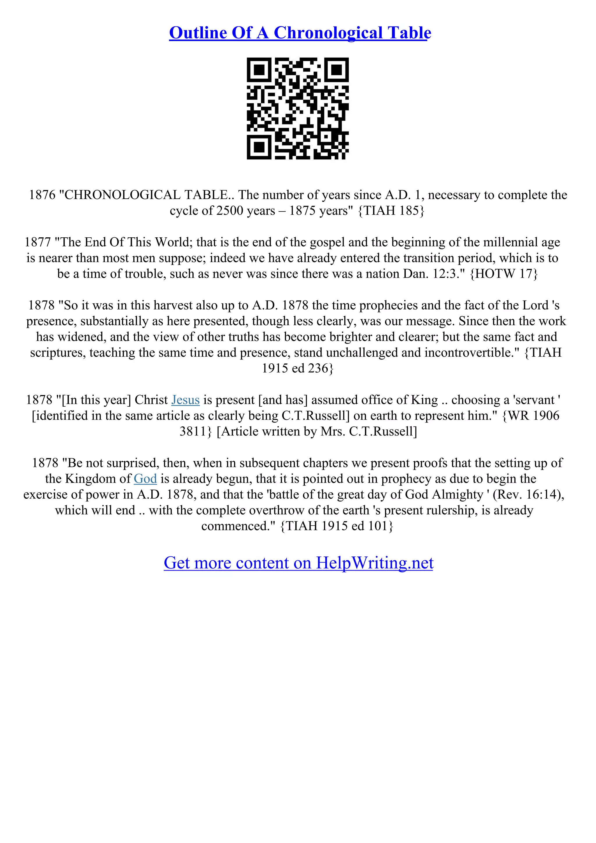 Chronological Essay Topics | PDF