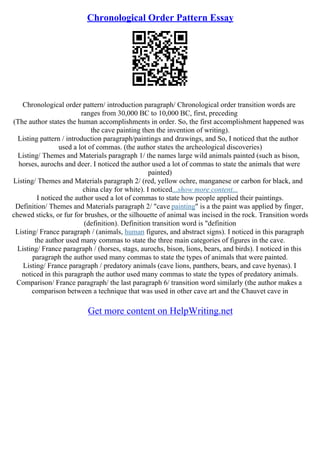 Chronological Essay Topics | PDF