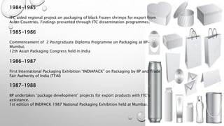 Chronological milestone of the indian institute of packaging | PPTX