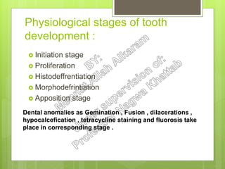 Chronology of odontogenesis and age determination from radiograph.pptx