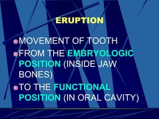 CHRONOLOGY OF TEETH ERUPTION | PPTX