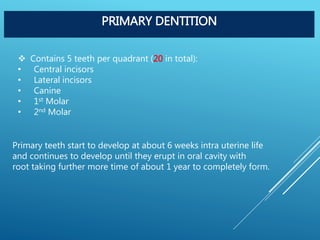 Chronology of Primary Dentition | PPTX