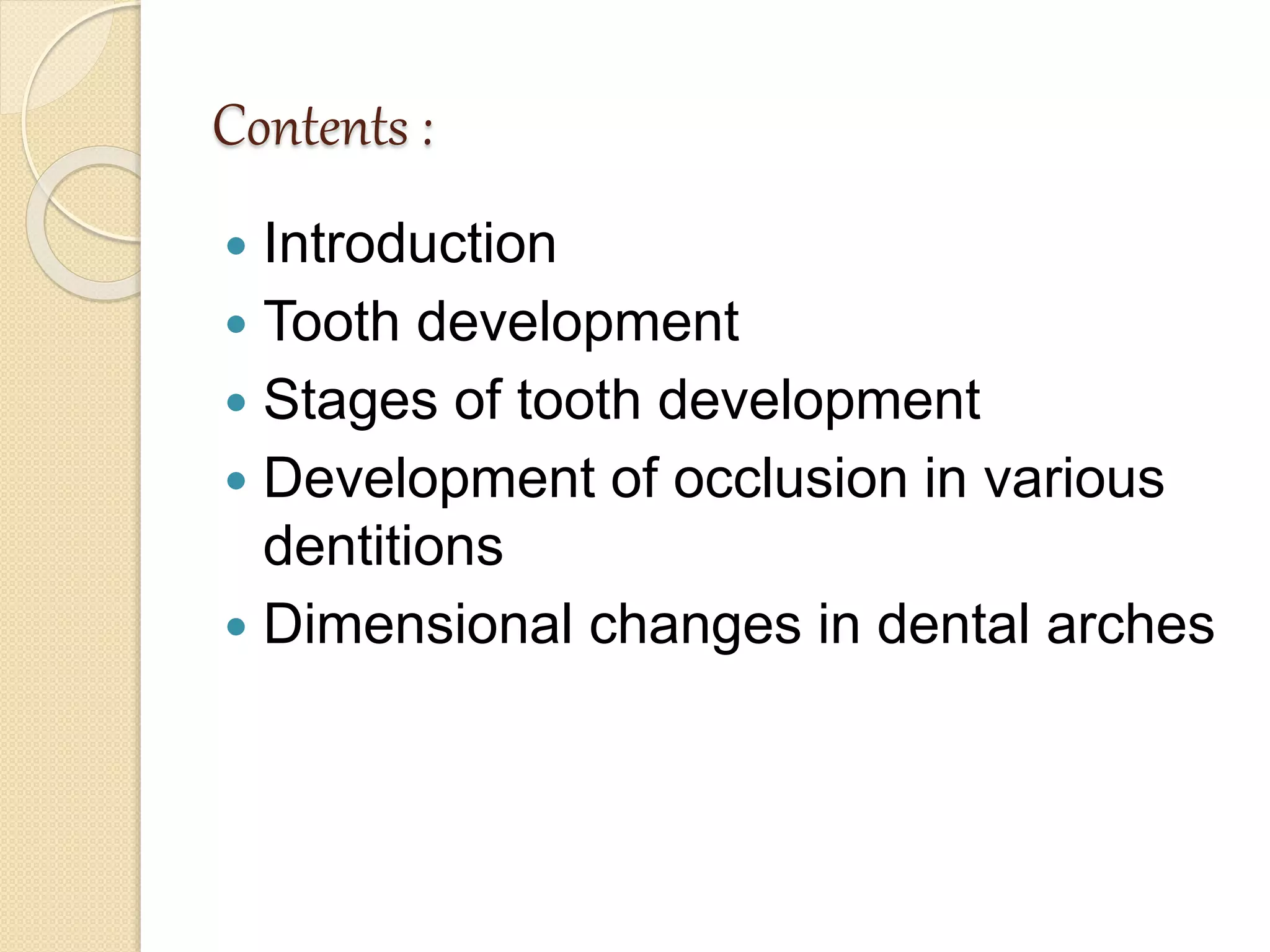 Chronology of dental development and development of occlusion | PPTX