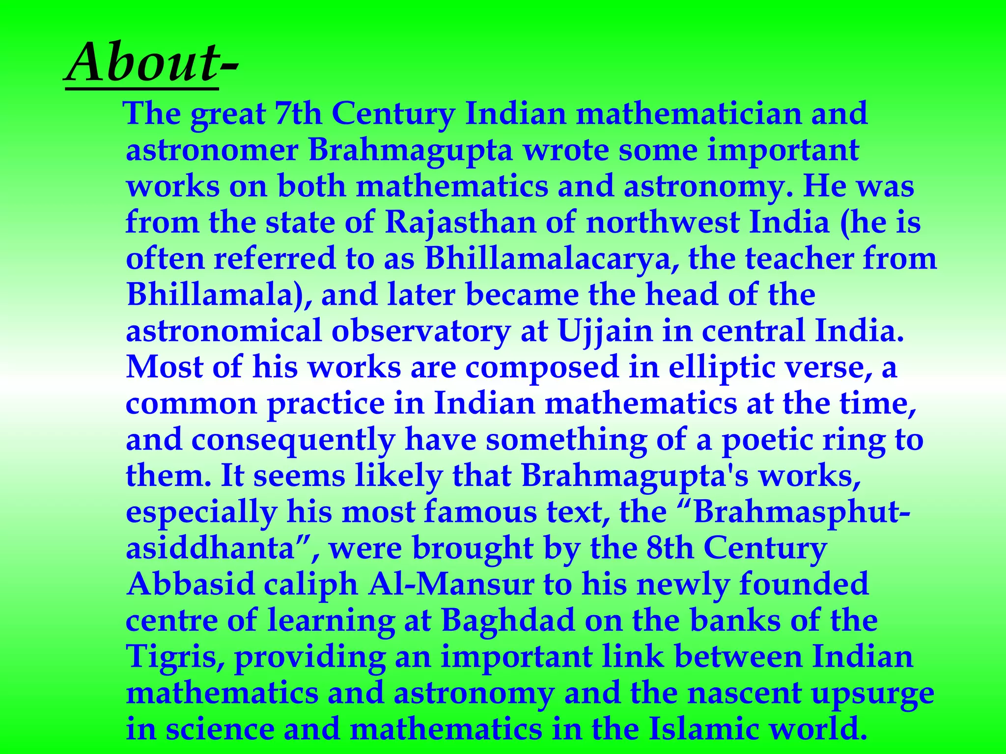 Chronology of indian mathematicians | PPTX
