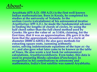 Chronology of indian mathematicians | PPTX