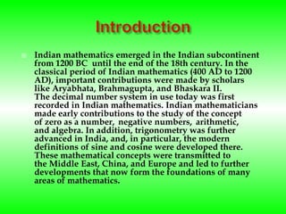 Chronology of indian mathematicians | PPT