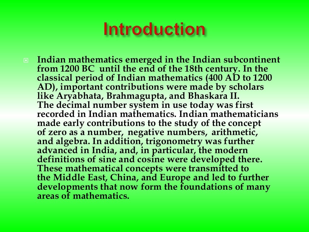Chronology of indian mathematicians