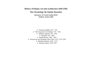 The Chronology of Islamic Dynasties in The World | PDF