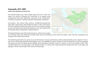 The Chronology of Islamic Dynasties in The World | PDF
