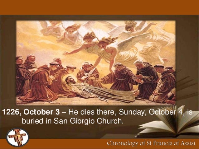 Chronology Of St Francis Of Assisi